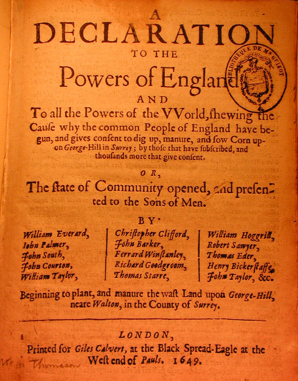 The English Diggers (1649-1650)